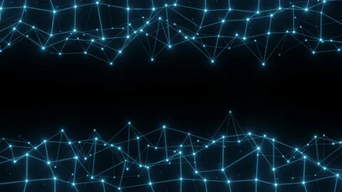 3d blue atom grid molecular frame on bla... | Stock Video | Pond5