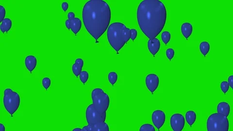 3D Blue Flying Balloons Animation over g... | Stock Video | Pond5