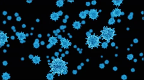 3d blue germs looping animation with alp... | Stock Video | Pond5