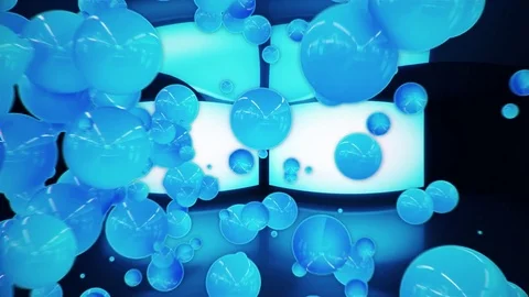 3D Blue Glossy Spheres Intro Logo Animat... | Stock Video | Pond5