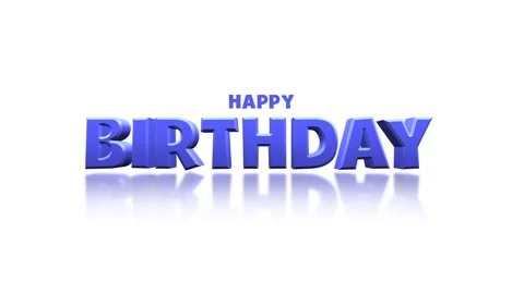 3d blue Happy Birthday text on reflectiv... | Stock Video | Pond5