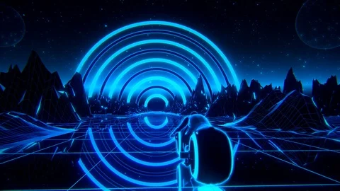 3D Blue Retro Synthwave Tron Bike VJ Loo... | Stock Video | Pond5
