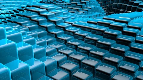 3D blue shiny reflective block backgroun... | Stock Video | Pond5