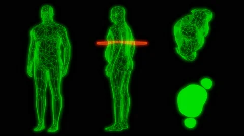 3D Body Scan — Overweight Male | Stock Video | Pond5