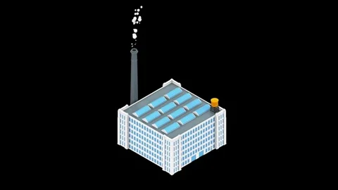 3D Building icon. Animation on Black Bac... | Stock Video | Pond5