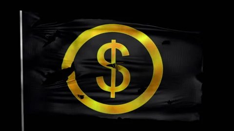 3D Bursting dollar sign flag waving in t... | Stock Video | Pond5