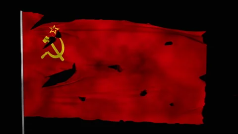 3D Bursting USSR flag waving in the wind... | Stock Video | Pond5