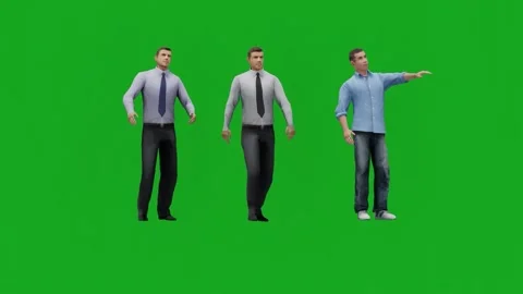 3d business man walk green screen people... | Stock Video | Pond5