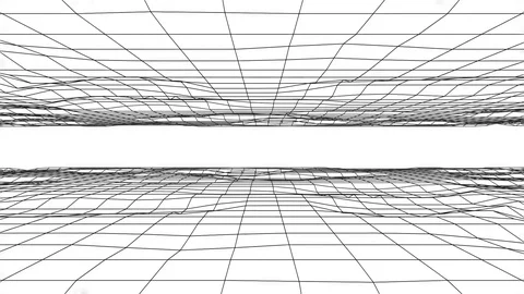 3D B&W Flowing Digital Grid Floor & Ceil... | Stock Video | Pond5