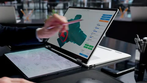 3D CAD Model Of Laptop | Stock Video | Pond5