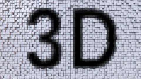 3d Caption On Fluctuating Pixels Motion Stock Video Pond5