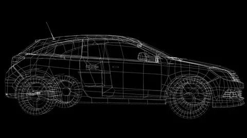 3D Car Wireframe Stock Footage ~ Royalty Free Stock Videos | Pond5