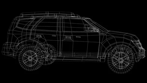 3D Car Wireframe Stock Footage ~ Royalty Free Stock Videos | Pond5