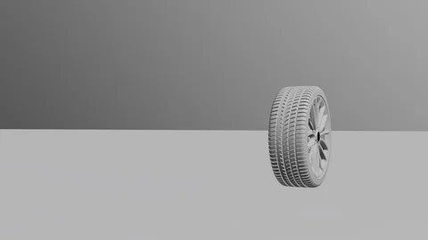 3D car wheel rotates on white background | Stock Video | Pond5