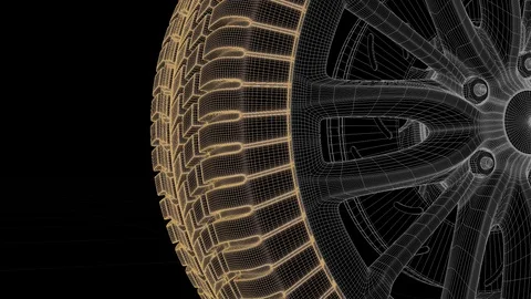 3D car wheel rotates on white background | Stock Video | Pond5