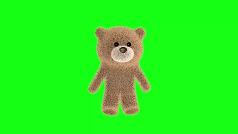 3D cartoon bear on a green screen, 3D an... | Stock Video | Pond5