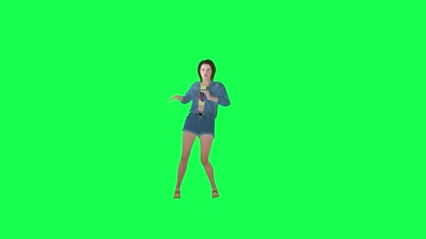Green Screen Girl Dancing Stock Video Footage | Royalty Free Green ...