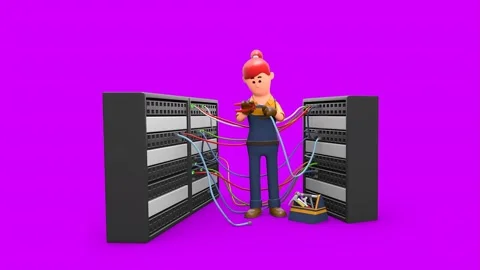Cartoon Data Center Stock Video Footage | Royalty Free Cartoon Data ...