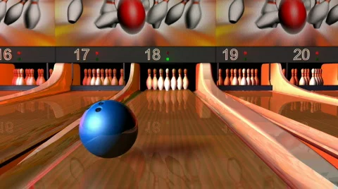 3D CG Ten Pin Bowling - Slow Motion Stri... | Stock Video | Pond5