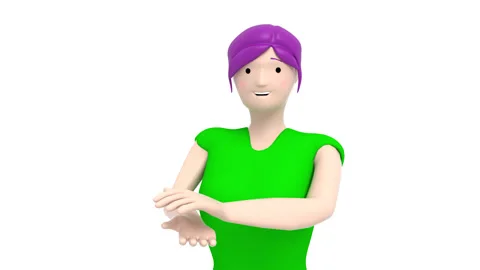 3D Character Girl clapping hands admirat... | Stock Video | Pond5