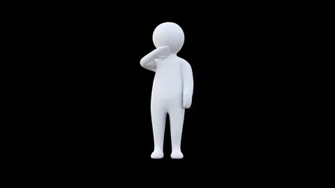 3D character waving animation + Alpha ch... | Stock Video | Pond5