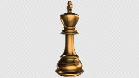 3d chess pieces king rotating on alpha c... | Stock Video | Pond5