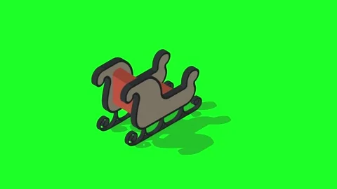 3D Christmas Sleigh animation on a green... | Stock Video | Pond5