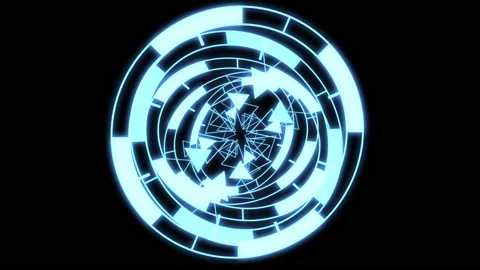 3D Circle Triangle Spin VJ Loop Blue L A... | Stock Video | Pond5