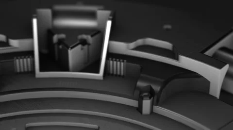 3D Circular Machine Looping Animation Ba... | Stock Video | Pond5