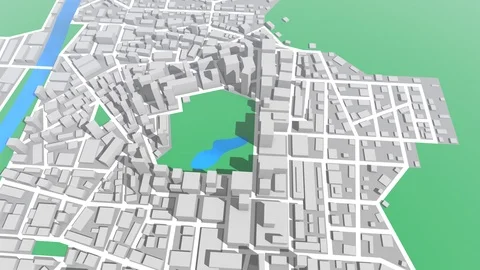 3d city map building up | Stock Video | Pond5