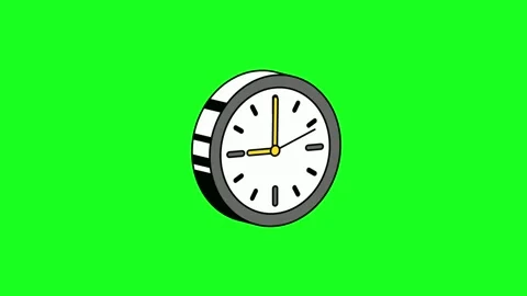 3d clock animation on green screen | Stock Video | Pond5