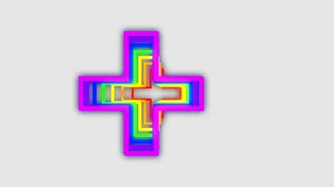 3D Colorful Neon Plus Sign Animation | Stock Video | Pond5
