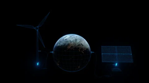 3D Concept animation of Earth with solar... | Stock Video | Pond5