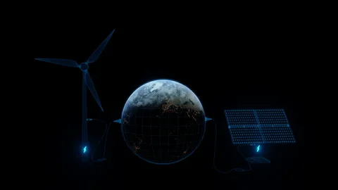 3D Concept animation of Earth with solar... | Stock Video | Pond5