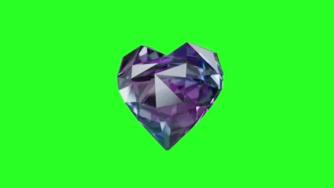 3d crystal heart animation on green scre... | Stock Video | Pond5