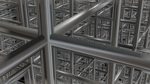 3d cube grid made of rods , lattice netw... | Stock Video | Pond5