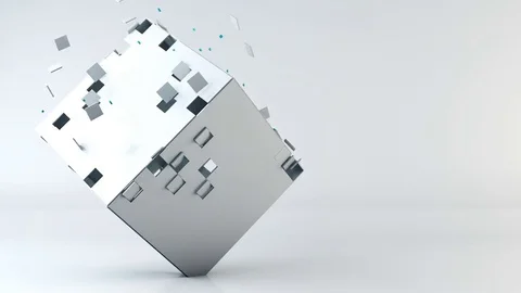 3d cube polygon transformation, geometri... | Stock Video | Pond5