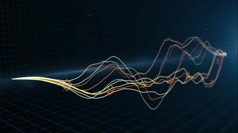 3d Curve Graph wave chart statistic diag... | Stock Video | Pond5