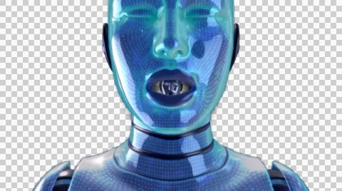 3D CYBORG WOMAN MODEL OPEN MOUTH LOOP AN... | Stock Video | Pond5