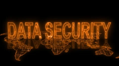 3d data security text technology earth m... | Stock Video | Pond5