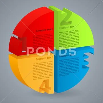 3d diagram with number cutouts Stock Illustration #41227332