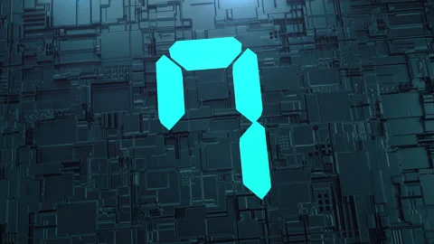 3d Digital Countdown Circuit Board v2 | Stock Video | Pond5