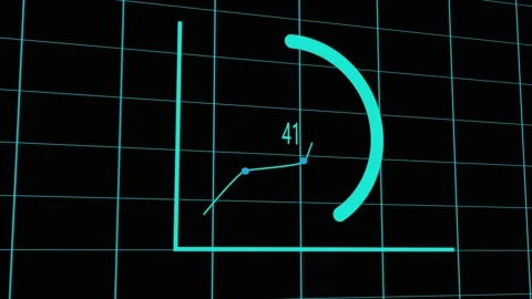 3D digital graph with a rising line and ... | Stock Video | Pond5