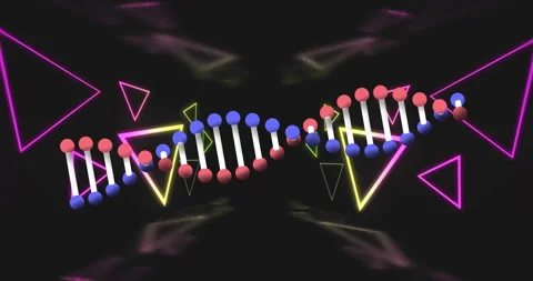 3D DNA helix floating in dark space, hig... | Stock Video | Pond5