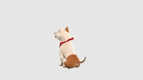 3D Dog sitting back view 4K animation vi... | Stock Video | Pond5