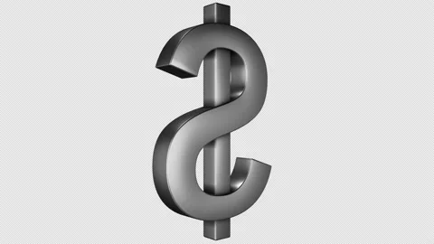 3d dollar sign rotating on alpha channel... | Stock Video | Pond5