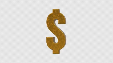 3D Dollar Sign Rotating on a Transparent... | Stock Video | Pond5