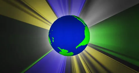3d Earth animation with rainbow colors | Stock Video | Pond5