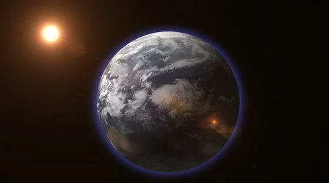 3d earth stylized spinning planet loop w... | Stock Video | Pond5