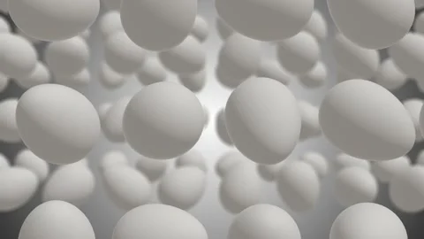 3D Eggs Falling Animation. Eggs Rain. 4K | Stock Video | Pond5